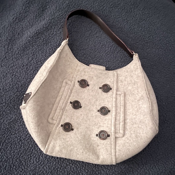 kate spade | Bags | Vintage Kate Spade Wool And Leather Shoulder Bag ...